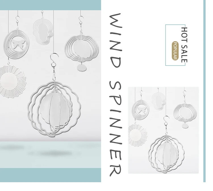 Metal Wind Chimes For Halloween Christmas Sublimation Blank Diy Pattern ...