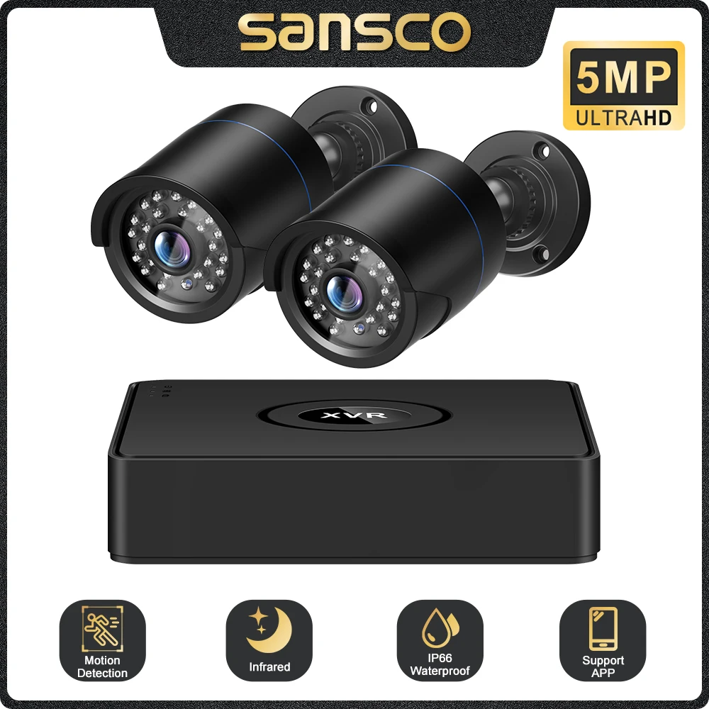 SANSCO-5-in-1-AHD-Camera-Kit-5MP-Video-Recorder-Surveillance-System ...