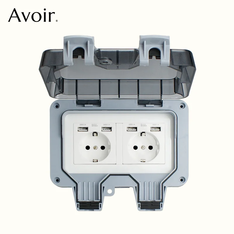Avoir-146-Type-Waterproof-Socket-EU-Standard-Outdoor-Plug-16A-Dustproof ...
