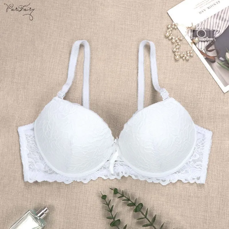 PARIFAIRY Floral Lace Bra Cup C Padded Bra With Foam Push Up Bra With Wire 36C 38C 40C 42C-7003 ...