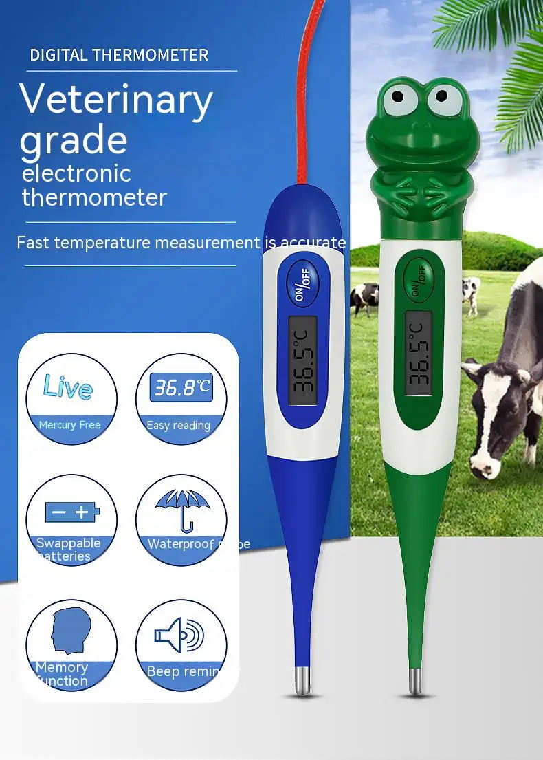 Waterproof-1Pc-Pet-Digital-LCD-Thermometer-Veterinary-Body-Thermometer ...