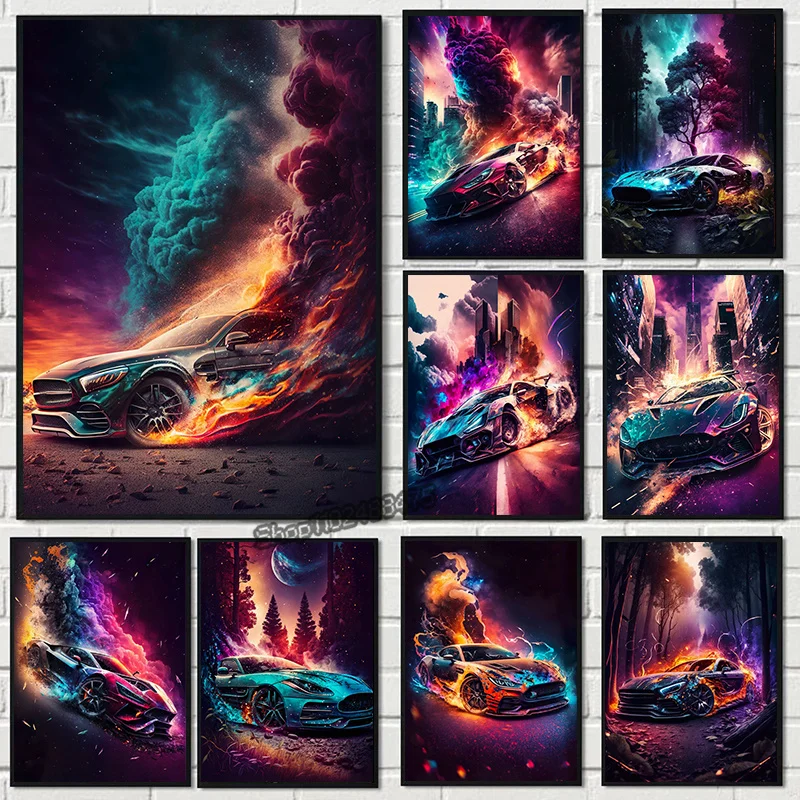 Vibrante-Sonho-Velozes-e-Furiosos-Poster-Sports-Car-Imagem-Canvas-Print ...