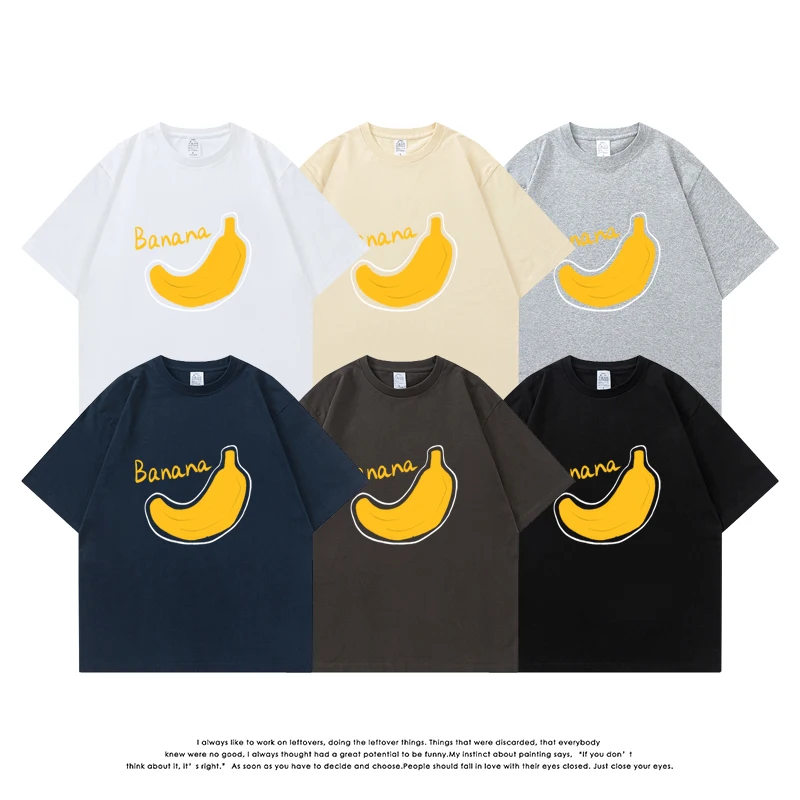 Summer-T-shirt-STUDIO-Fun-Banana-Print-T-shirt-Crewneck-Summer-Fashion ...