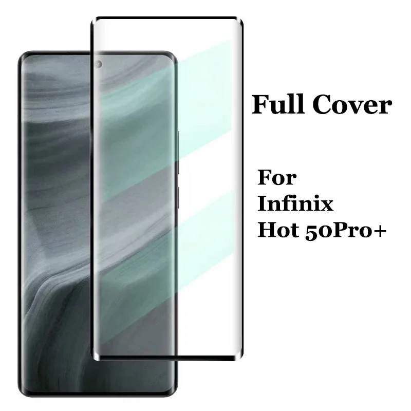 Tempered Glass Screen Protector For infinix Hot 50 Pro Plus Curved HD ...