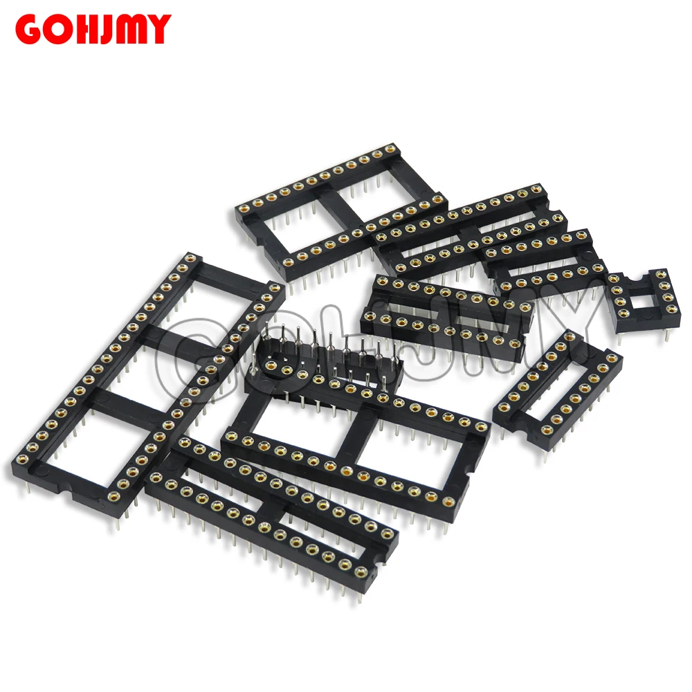 10PCS Round Hole IC socket Connector DIP 6 8 14 16 18 20 24 28 40 pin ...