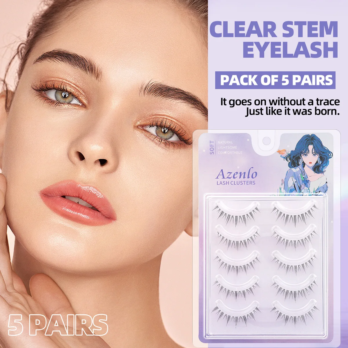 New-5Pairs-Manga-Lashes-Soft-Natural-Eyelashes-Thick-False-Eyelashes ...