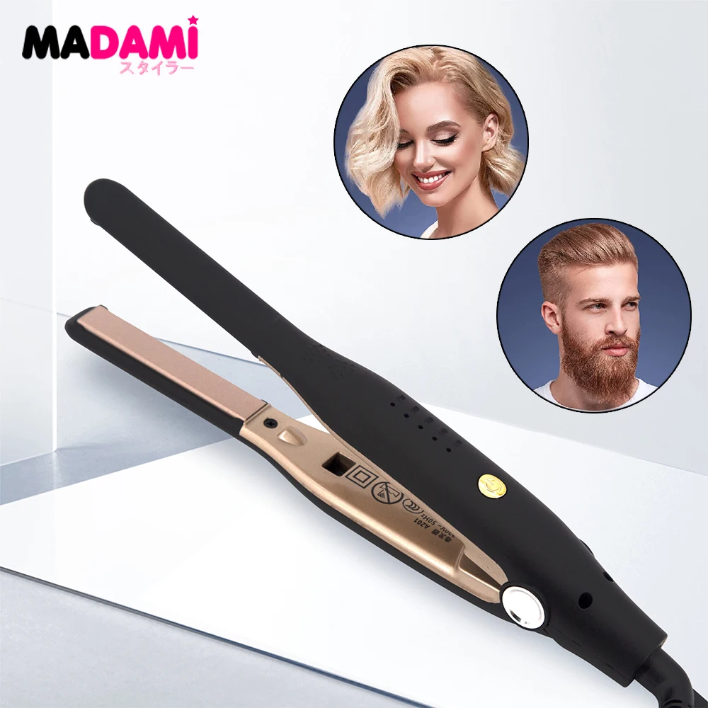 Mini Hair Curler Short Hair Pencil Flat Iron 2 In 1 Ceramic Thinnest ...