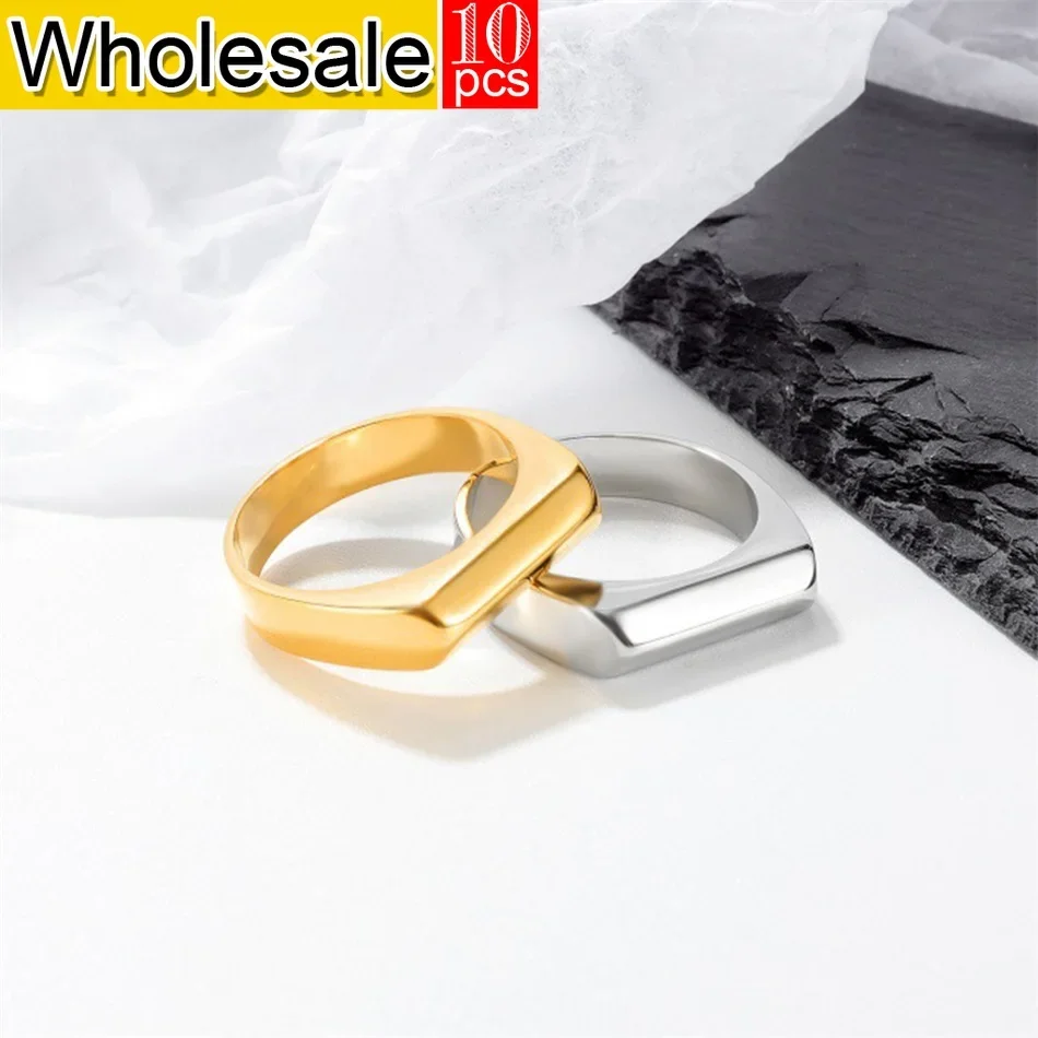 10-Piece-Set-For-Women-Smooth-Punk-Hip-Hop-Rings-Gold-color-Men-s ...