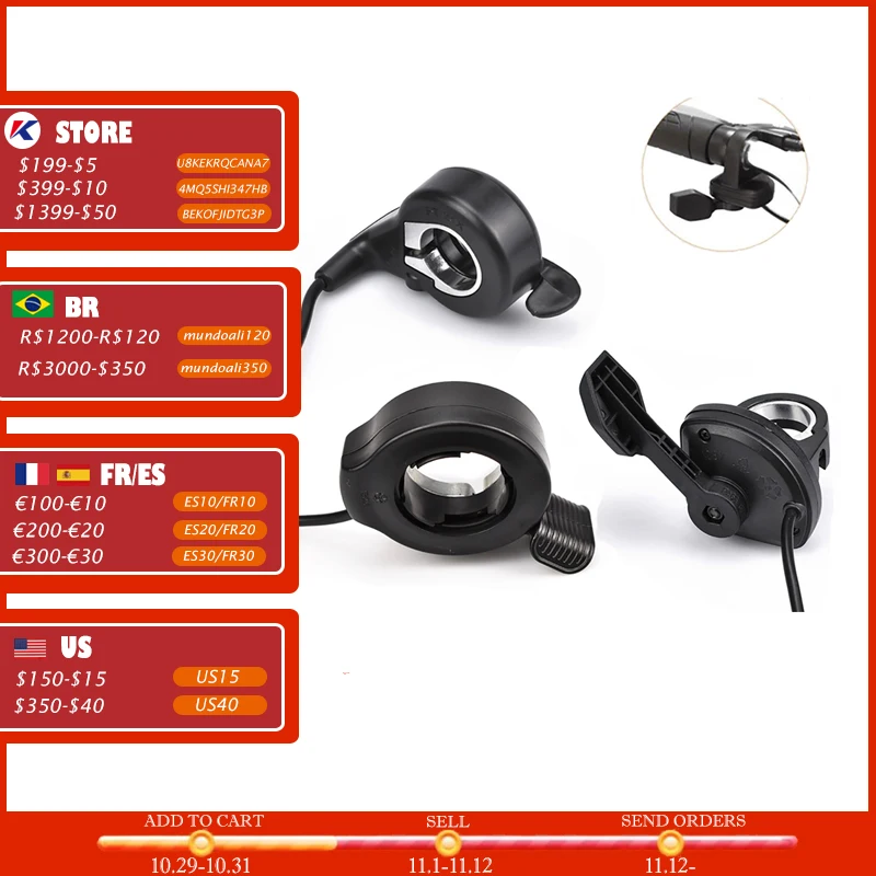 Electric Bike Finger Thumb Throttle Speed Control Accessories Electric ...