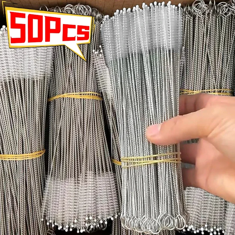 50-1pcs-Stainless-Steel-Straw-Cleaning-Brushes-Long-Handle-Drink-Straws ...