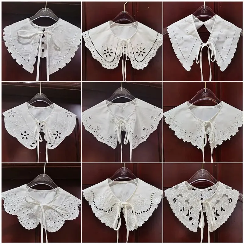 Precise-Embroidery-Women-Flower-Shawl-Faux-Collar-Wool-Clothes-Dress ...