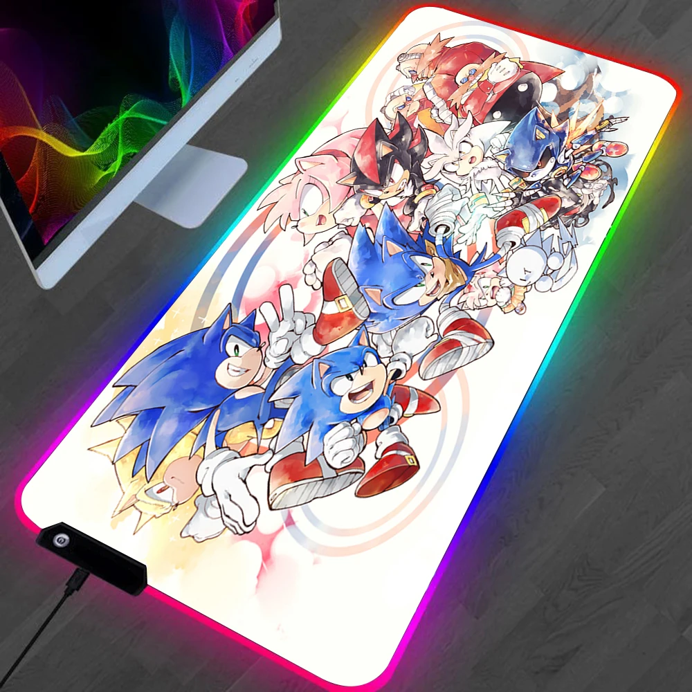 Anime-Sonics-The-Hedgehog-LED-Gaming-Mousepads-Large-Desk-Mat-PC-Gamer ...