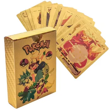 27-110pcs Pokemon Cards Pikachu Gold Silver Black Vmax GX Vstar English ...