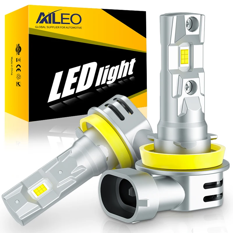 AILEO 2Pcs H8 Led H11 H9 H7 H4 Led Lights For Car CSP Headlight Bulbs ...