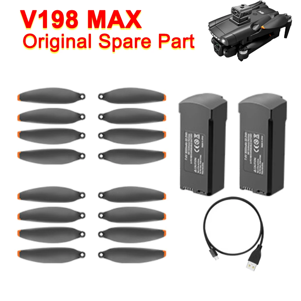 Original-Drone-Spare-part-V198-MAX-Propeller-Blade-7-4V-3000mAh-Battery ...