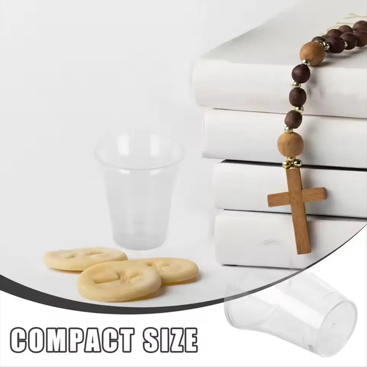 BAAU 200 Pcs Plastic Communion Cups Clear Disposable Glasses Church ...