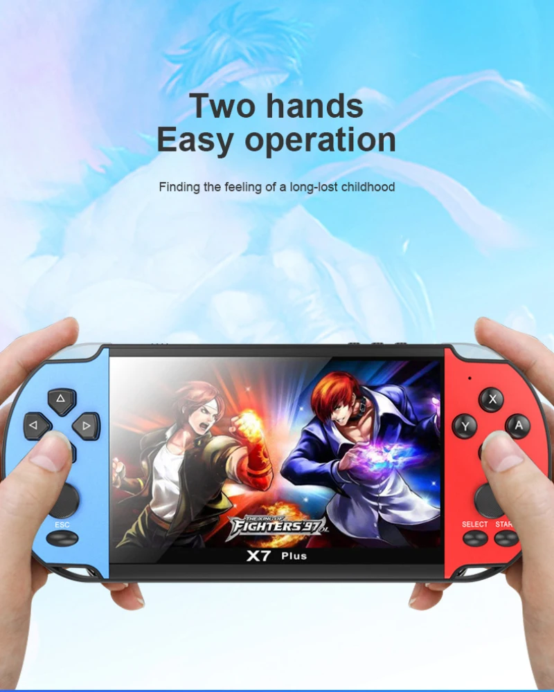 X7 PLUS Game Console Portable 4.3inch HD 8GB Retro Handheld Double ...