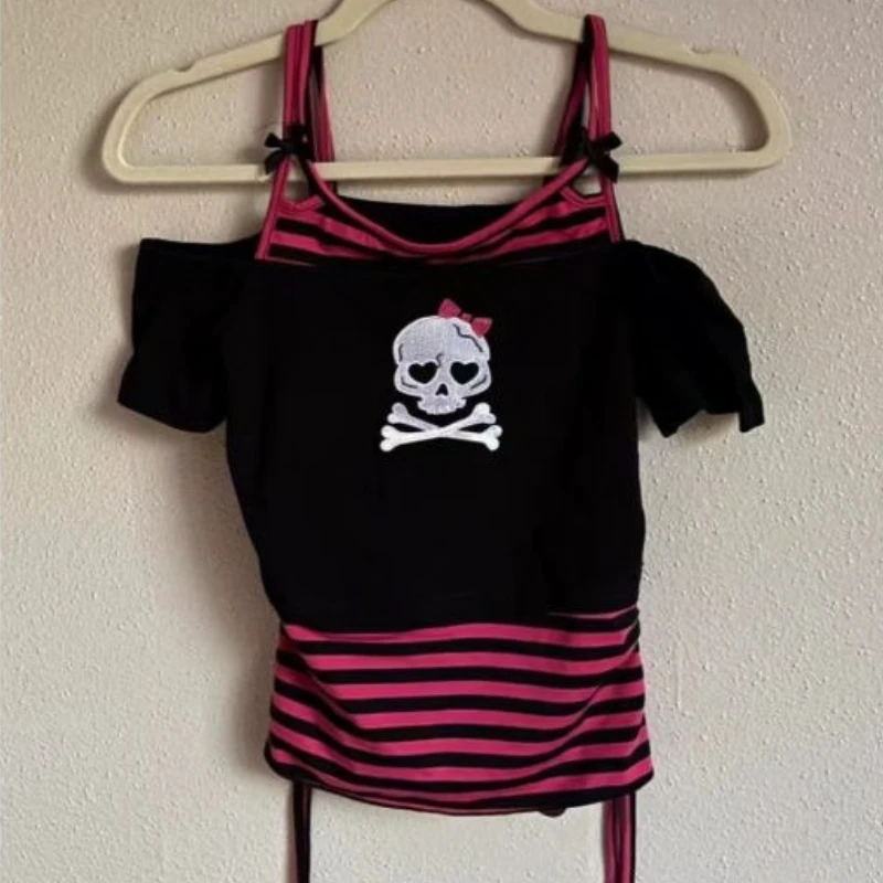 Gothic 2000s American Vintage Tops Subculture Harajuku Summer Women ...
