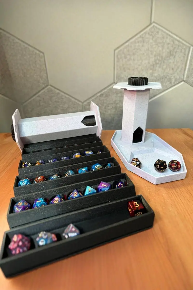 dice tower with storage table game accessories props DND COC sieve ...