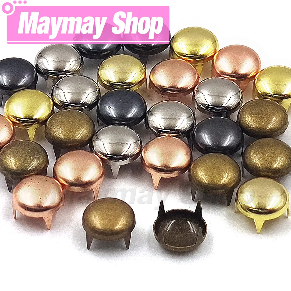 100Pcs-6-12mm-Four-Claw-Rivets-Round-Spike-Studs-Pyramid-Rivets-For ...