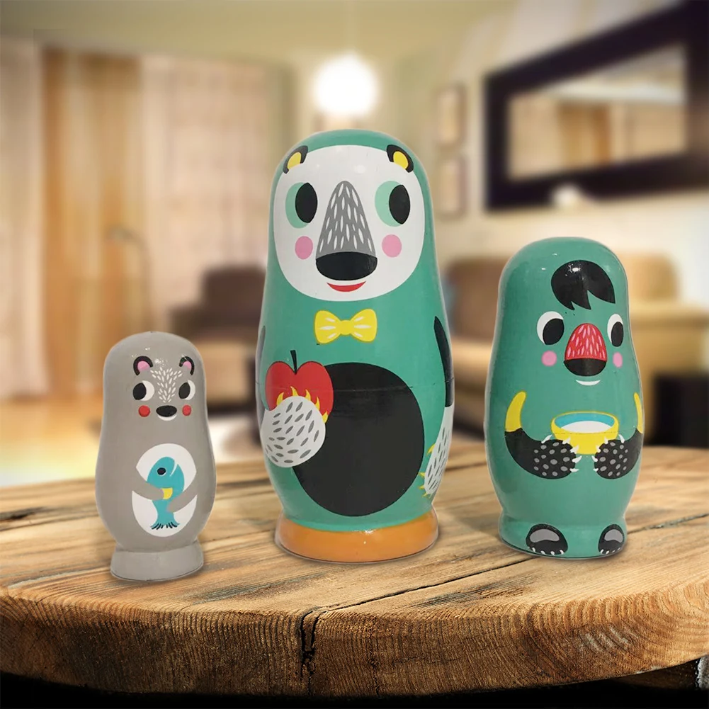 3 Layers Russian Nesting Dolls Matryoshka Wooden Hand Painted Home ...