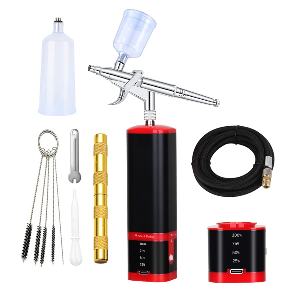 TM100-116W-Portable-Professional-Mini-Airbrush-With-Compressor-Kit-Cake ...