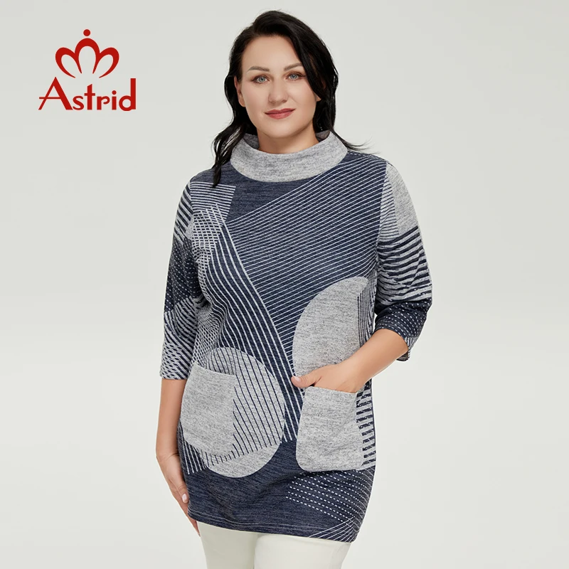Astrid-Women-s-Sweater-Top-Female-Oversize-Stand-Up-Collar-Sweatshirt-Fashion-Pocket-Stripes ...