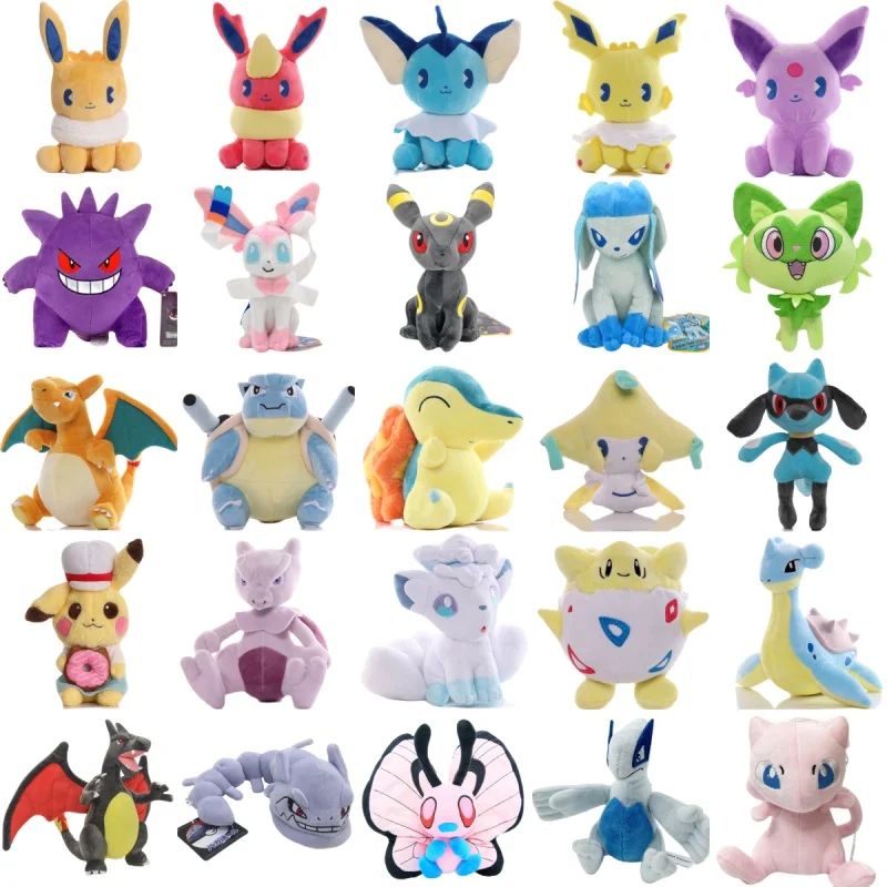 Pokemon-Plush-Pikachu-Eevee-Gengar-Stuffed-Doll-Jirachi-Sprigatito ...