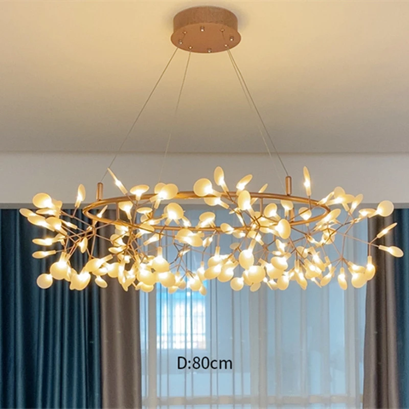 Living Room Chandelier Romantic Firefly Led Light Stylish Tree Branch ...