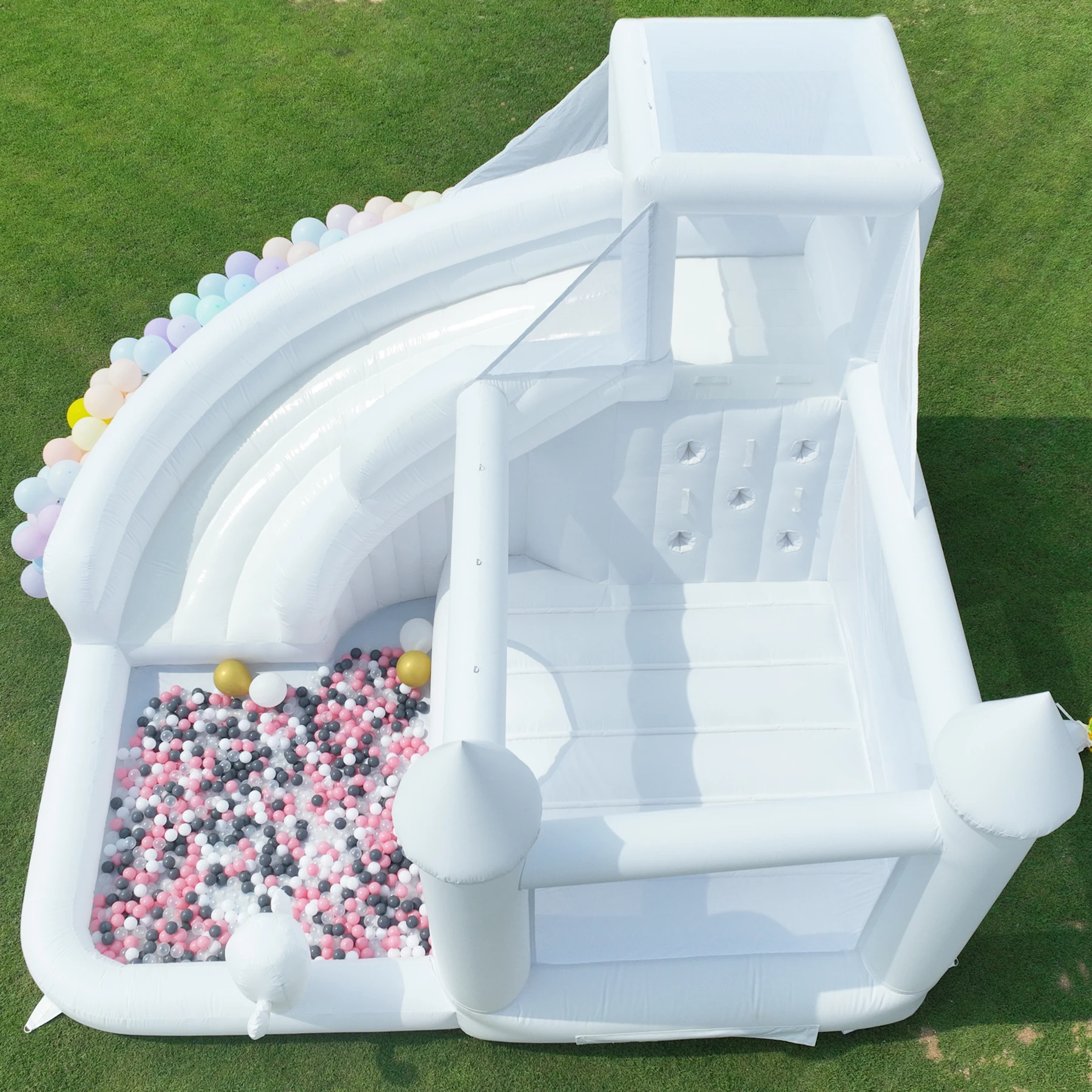RTS-Inflatable-PVC-Air-Bounce-Round-Children-Slides-White-Bouncy-Castle ...
