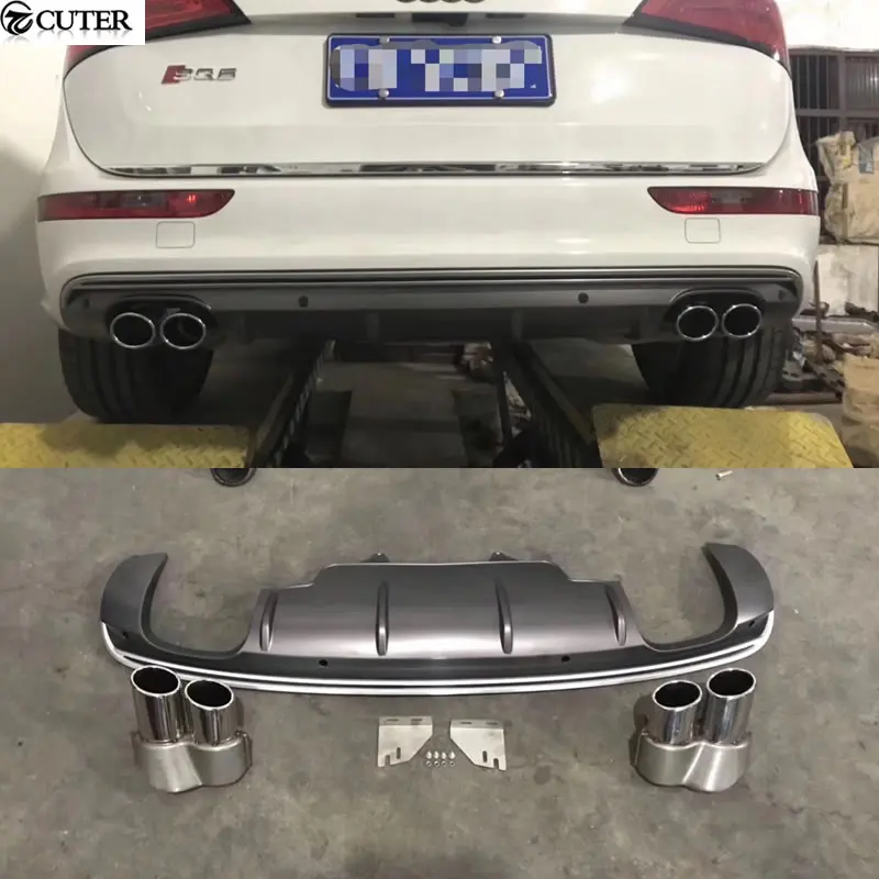 Q5 S-LINE SQ5 Style Rear Bumper Diffuser Lip Exhaust Tips Pipes for ...