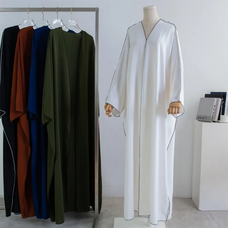 Muslim-Out-Abaya-Smocking-Sleeve-One-piece-Prayer-Women-Jilbab-Cardigan ...