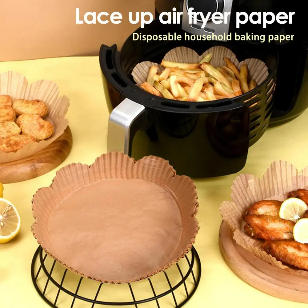 50Pcs-Baking-Papers-Lace-Shape-Oil-absorbing-Fryer-Papers-Round ...