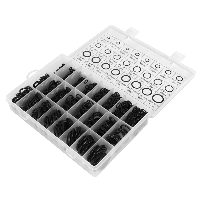 1200-Pcs-O-Ring-Kit-24-Sizes-Nitrile-Rubber-O-Rings-Assortment-Kit-For ...
