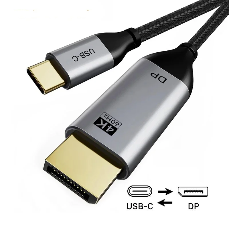 DisplayPort to USB C Cable Bi-directional 4K DP Type C 3.1 to Display ...