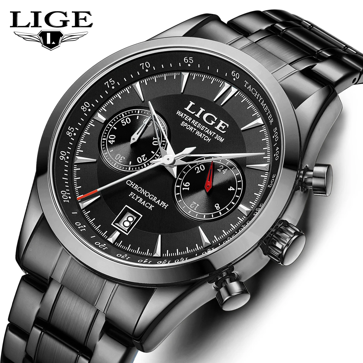 LIGE New Fashion Watches with Stainless Steel Top Brand Luxury Sports ...