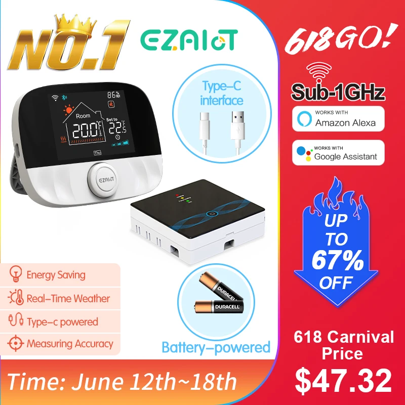 Contrôleur de température programmable intelligent sans fil, ThermoandreWiFi, chauffage au sol ...