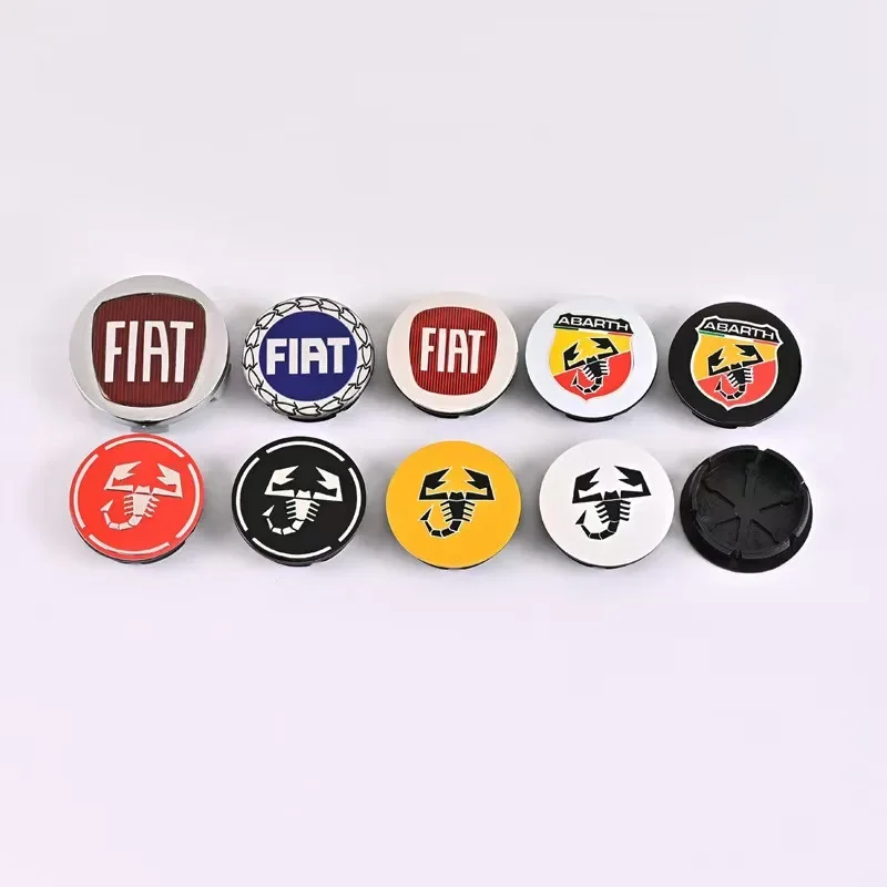 4pcs 50mm 60mm Car Wheel Center Hub Caps Fiat Emblem Badge for Fiat 500 ...