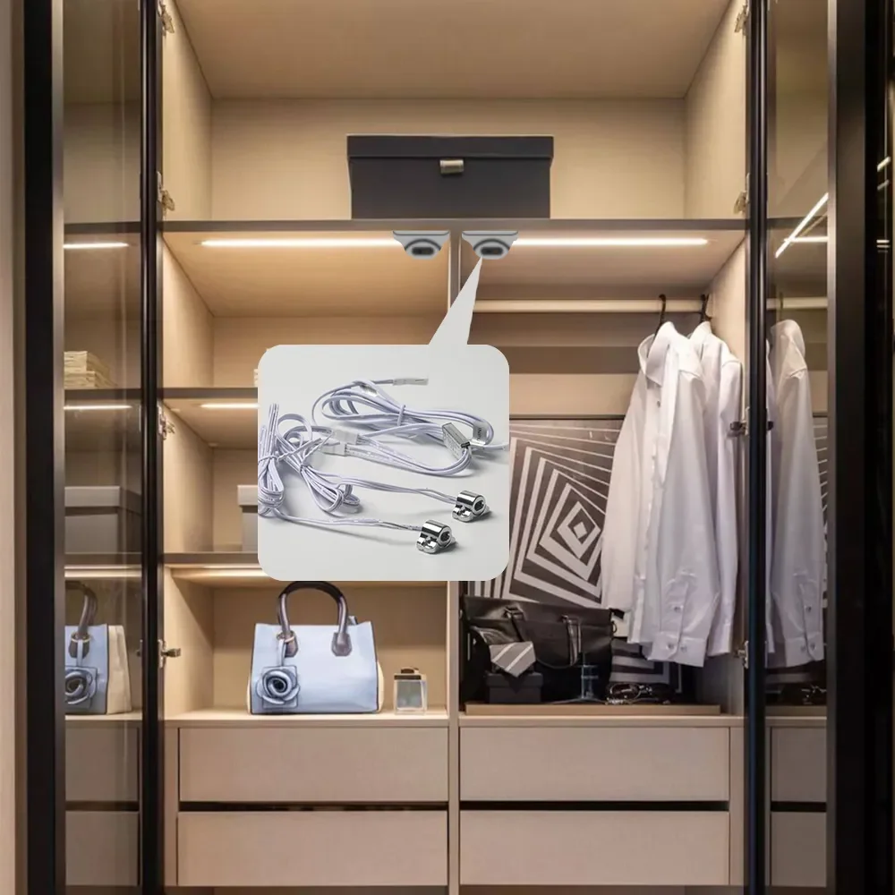 Double-cabinet-door-LED-sensor-switch-infrared-obstacle-proximity ...