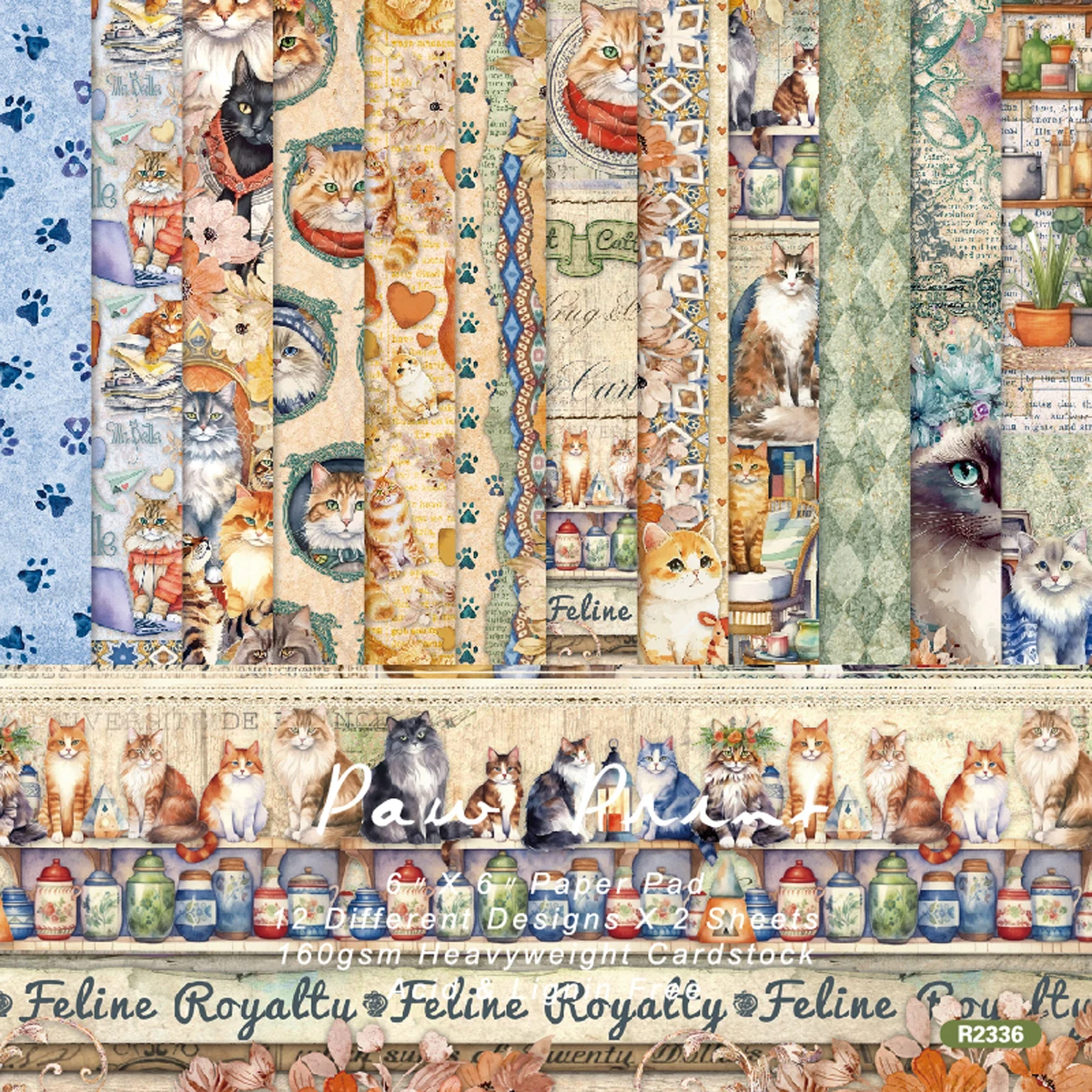 KLJUYP-24-sheets-6-X6-Vintage-Cat-Scrapbook-paper-Scrapbooking ...