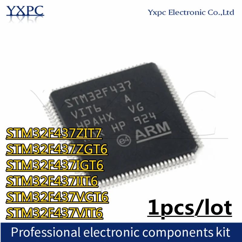 1pcs STM32F437ZIT7 STM32F437ZGT6 STM32F437IGT6 STM32F437IIT6 STM32F437VGT6 STM32F437VIT6 fichas MCU