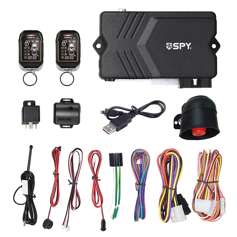 SPY-2-way-Car-Sound-Alarm-System-Full-Set-Universal-Anti-theft-Lock-Kit ...
