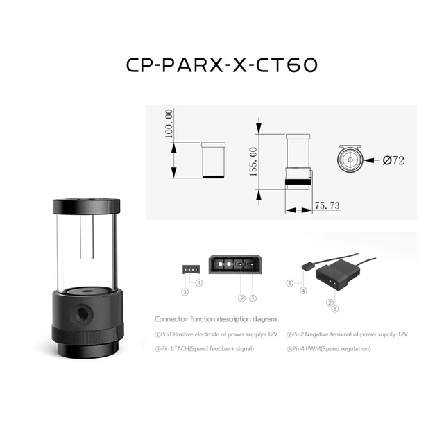 Bykski AIO Combo Pump + Reservoir Maximum 3800RPM / Flow Lift 3 Meter ...