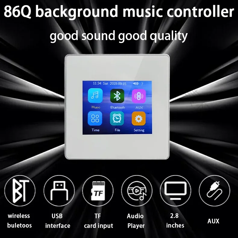 Bluetooth-compatible-2-8-HD-Screen-Wall-Amplifier-Music-Center-Sound ...