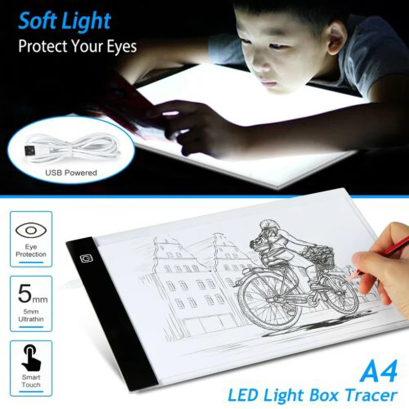 Elice A4 LED 라이트 패드 다이아몬드 페인팅, USB 전원 라이트 보드 디지털 그래픽 태블릿 드로잉 패드 아트 페인팅 보드| | - AliExpress