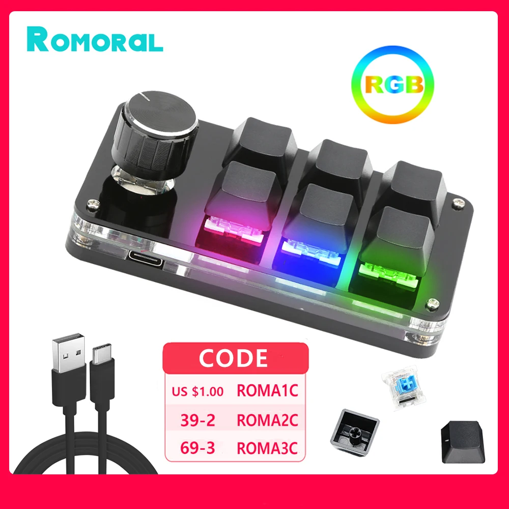 Teclado-Macro-RGB-con-Bluetooth-y-USB-perif-rico-personalizado-Mini ...