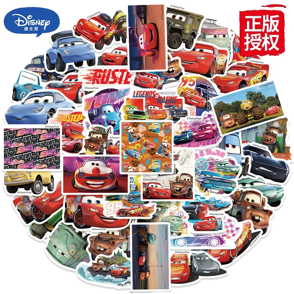 50pcs Disney Cartoon Cars Lightning McQueen Stickers Skateboard ...