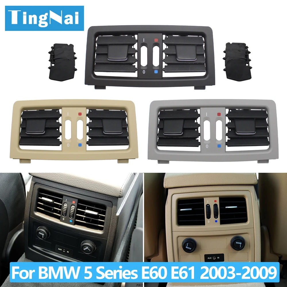 E60 E61 Car Rear Center Console Air Conditioning AC Vent Grille Cover ...