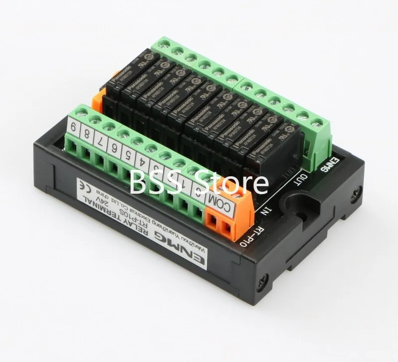 10 Way Rt-p10s 5vdc 12vdc 24vdc Open Contact Relay Module Plc Output ...