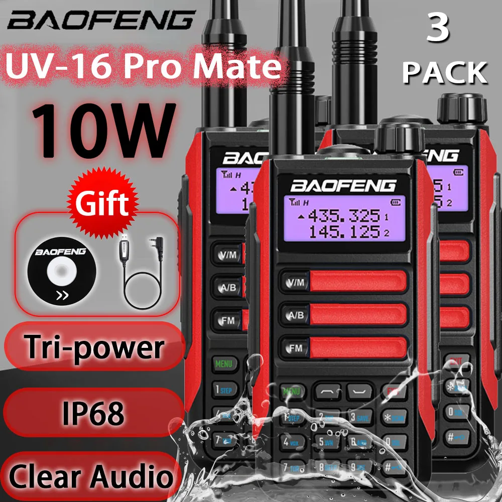 BaoFeng UV 16 Pro Mate Power 안테나 워키 토키 Type C 충전기 장거리 방수 UV16 pro V2 ...